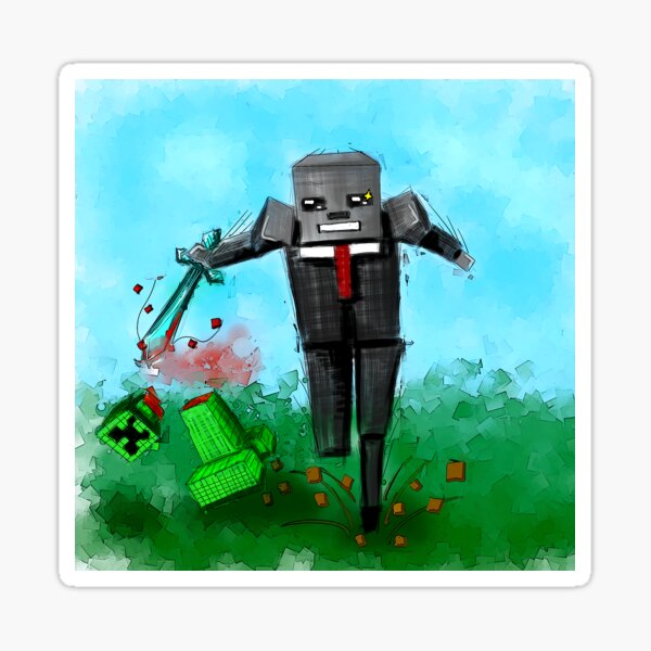 "Minecraft character with sword" Sticker for Sale by adam51911 | Redbubble