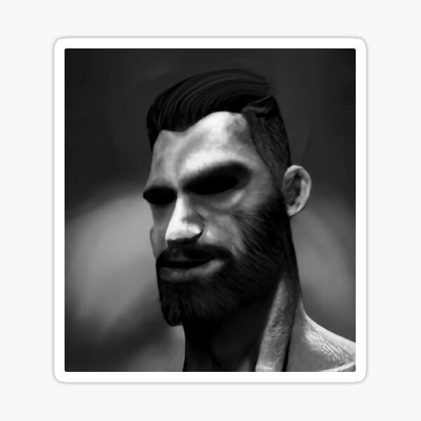 "Gigachad with Moai Face" Sticker for Sale by luhribeiro | Redbubble