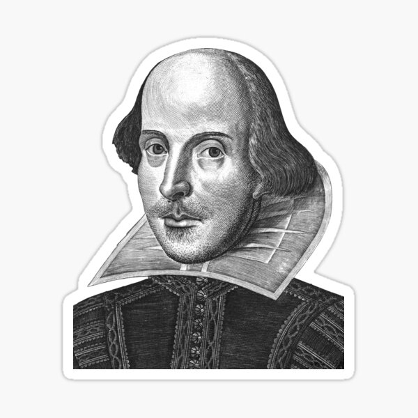 "William Shakespeare portrait (cream)" Sticker for Sale by ...