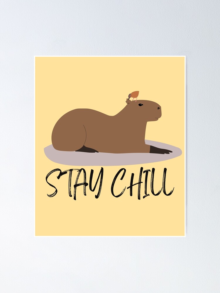 "Capybara, Stay chill" Poster for Sale by artbleed | Redbubble