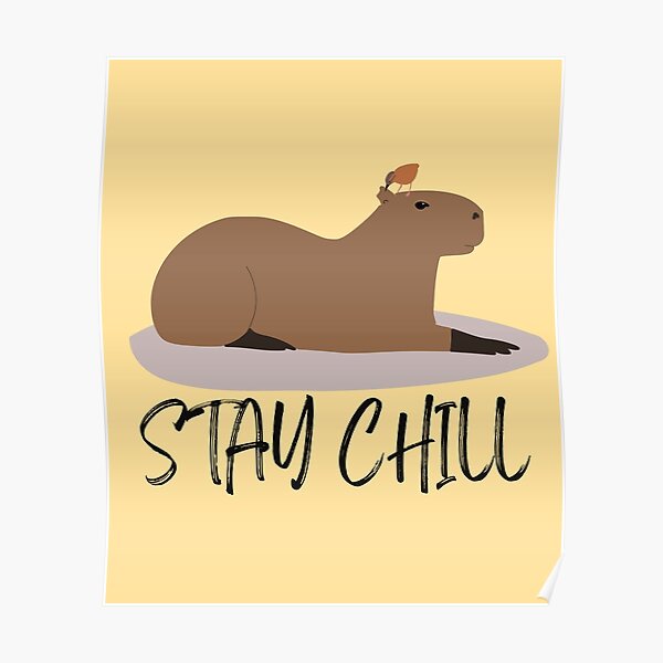 "Capybara, Stay chill" Poster for Sale by artbleed | Redbubble