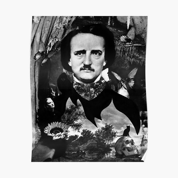 "Edgar Allan Poe Ghost Horror Story Raven Black Cat Poem" Poster for ...