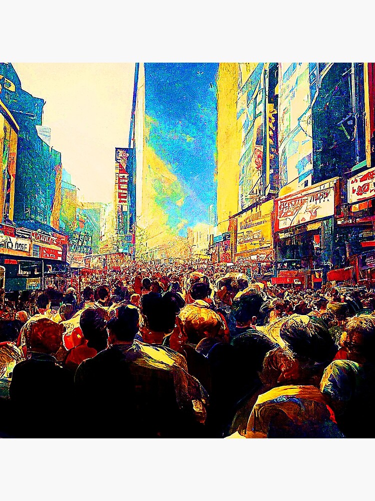 "very realistic, times square, new york, dramatic, crowd, " Poster for ...