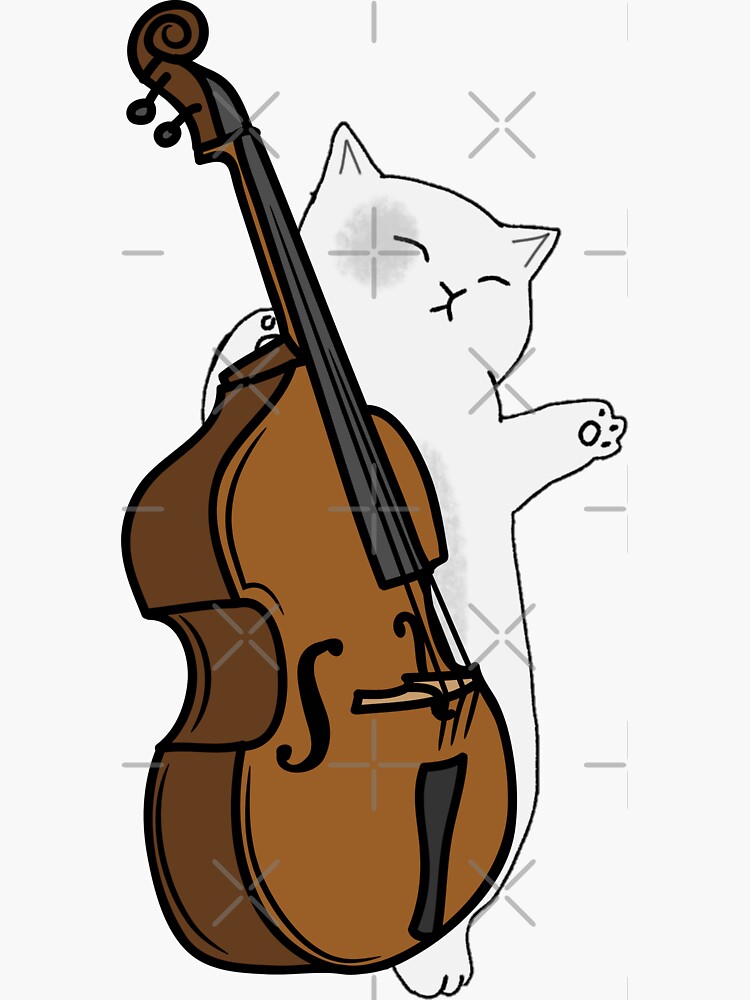"Cute Cat Double Bass Player For Double Bass Player And Classical ...
