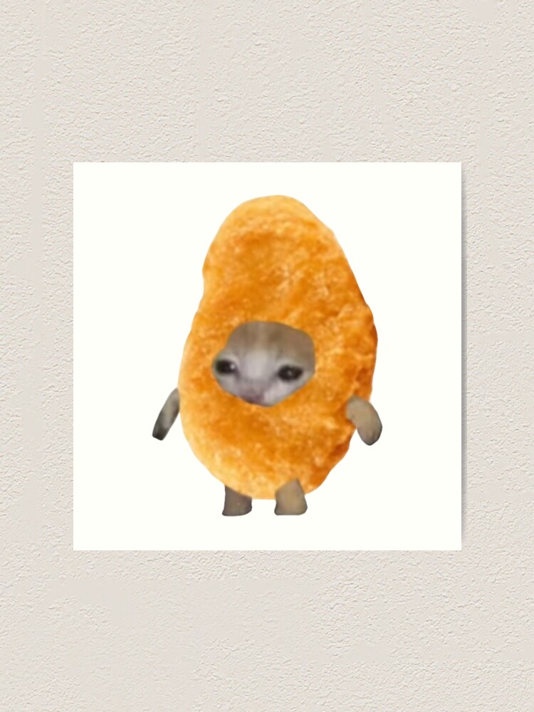 "Chicken Nugget Crying Cat Meme" Art Print for Sale by muffinstandd ...