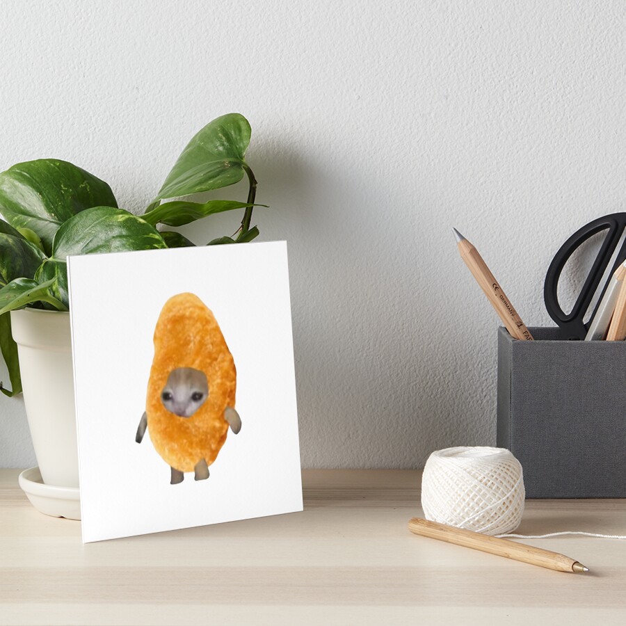 "Chicken Nugget Crying Cat Meme" Art Board Print for Sale by ...