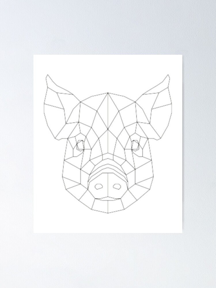 "Geometric Pig" Poster for Sale by JinChikaa | Redbubble