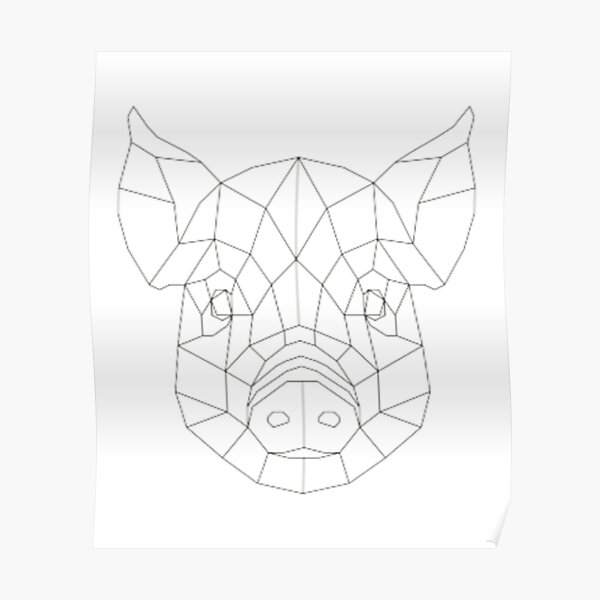 "Geometric Pig" Poster for Sale by JinChikaa | Redbubble