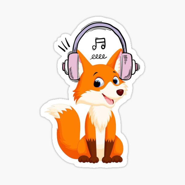 "Smiling Musical Fox cute stikers" Sticker for Sale by Store-Hassan ...