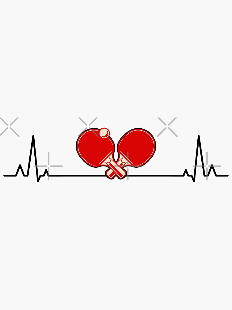 "Ping Pong Master Table Tennis Paddle Heartbeat Pulse" Sticker for Sale ...