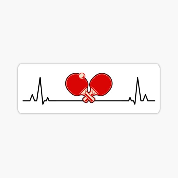 "Ping Pong Master Table Tennis Paddle Heartbeat Pulse" Sticker for Sale ...