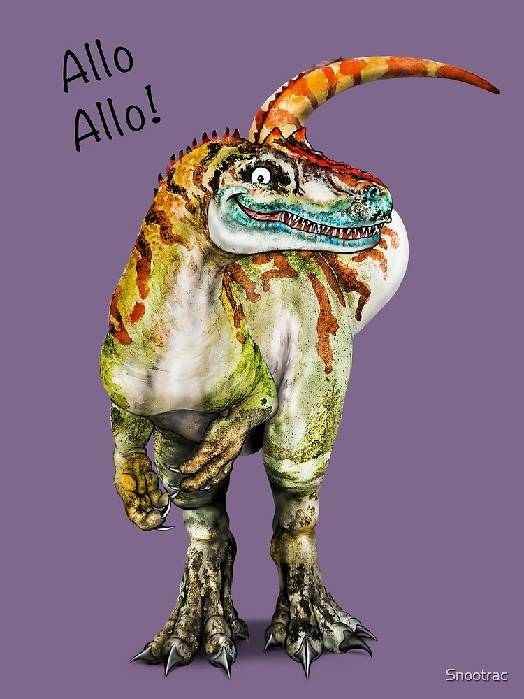 "Allo Allo! | B Cartoon Allosaurus Dinosaur " Poster for Sale by ...