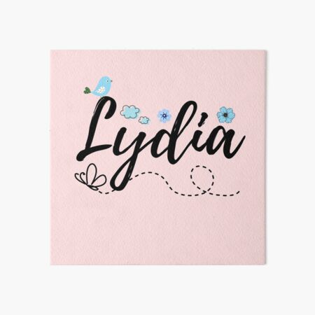 "Lydia Name Baby Child Girl Pretty Flowers | Name Design Pink Blue ...