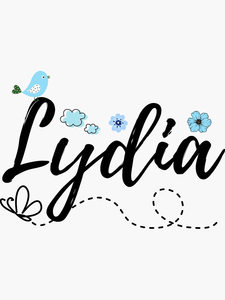"Lydia Name Baby Child Girl Pretty Flowers | Name Design Pink Blue ...