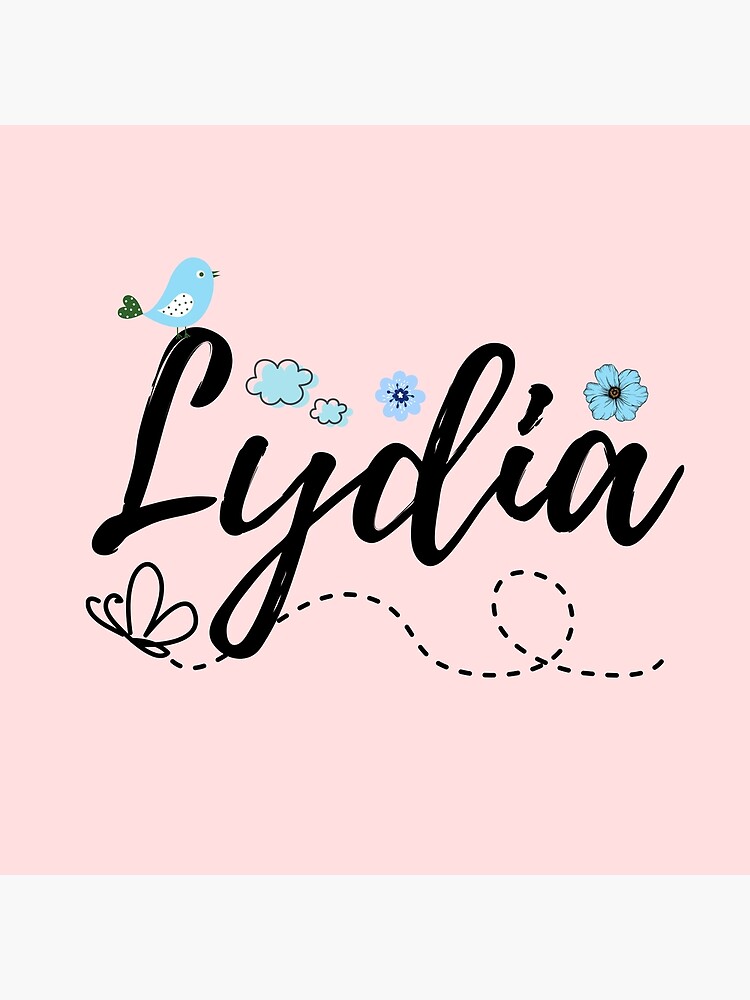 "Lydia Name Baby Child Girl Pretty Flowers | Name Design Pink Blue ...