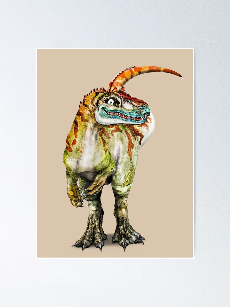 "Allo Allo! | Cartoon Allosaurus Dinosaur " Poster for Sale by Snootrac ...