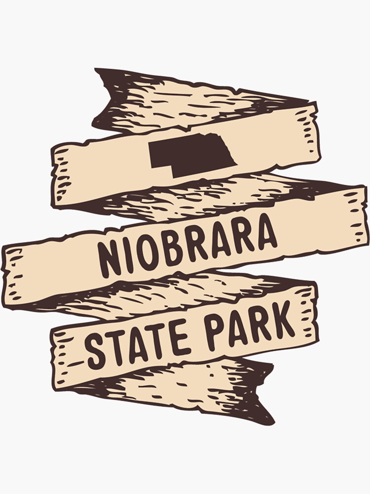 "Niobrara State Park Nebraska NE Wooden Ribbon Sign " Sticker for Sale ...
