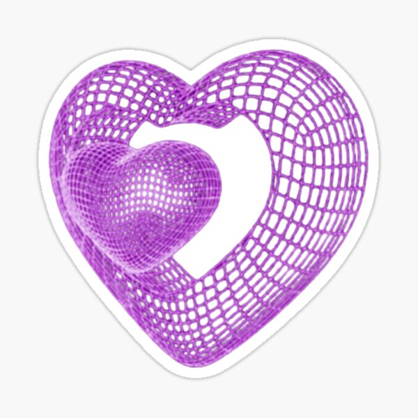 "3D purple heart aesthetic " Sticker for Sale by Tattu | Redbubble