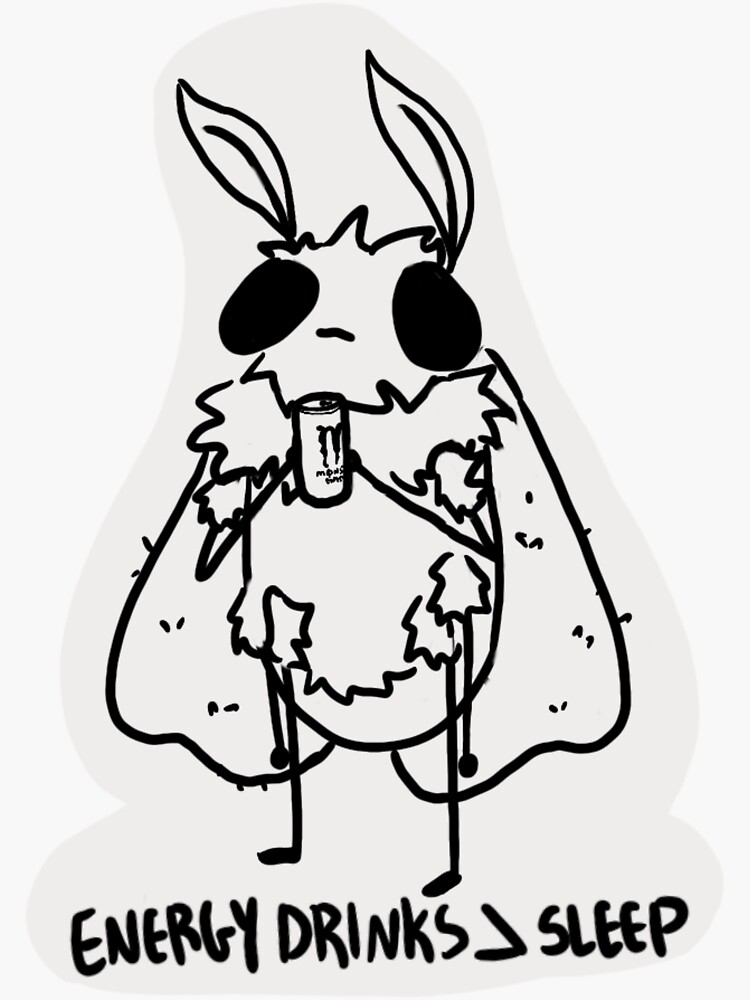 "moth w/ energy drink " Sticker for Sale by apollokid3 | Redbubble