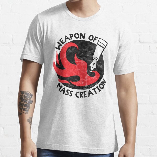 "WEAPON OF MASS CREATION - WRITER ARTIST flaming pen" T-shirt for Sale ...