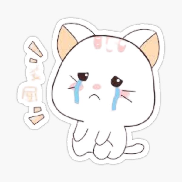 Crying Cat Meme Sticker Sticker For Sale By Achraafshop Redbubble