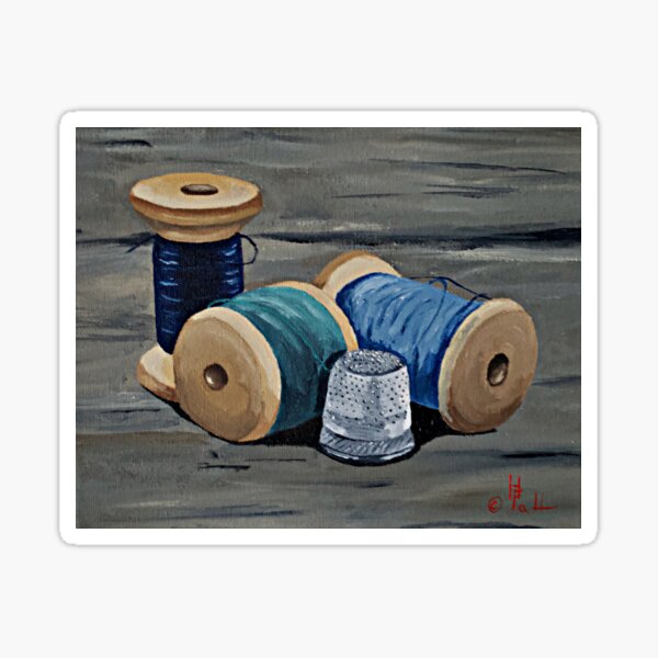 "Thimble and Thread " Sticker for Sale by tintedcanvas | Redbubble