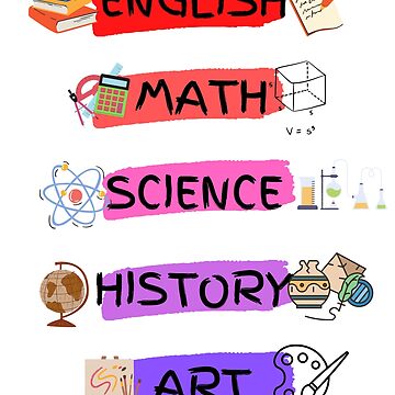 "School Subject Labels - Art labels" Sticker for Sale by BuraxisQuotes ...