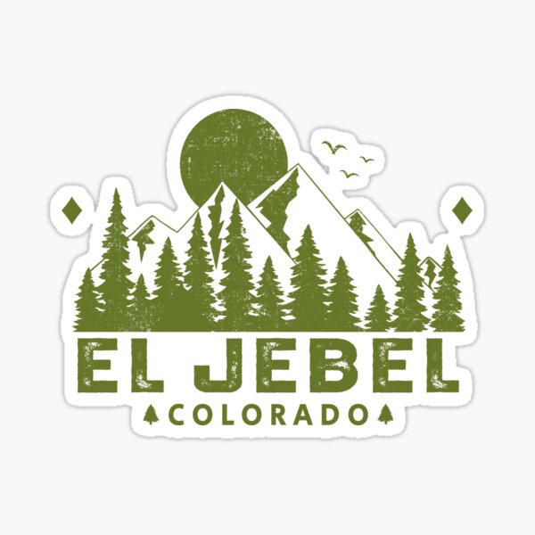"El Jebel Colorado Mountain Souvenir" Sticker for Sale by Home-Spirit ...