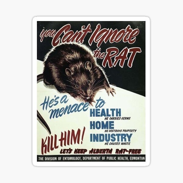 "Alberta canada anti rat campaign" Sticker for Sale by Robin-the-raven ...