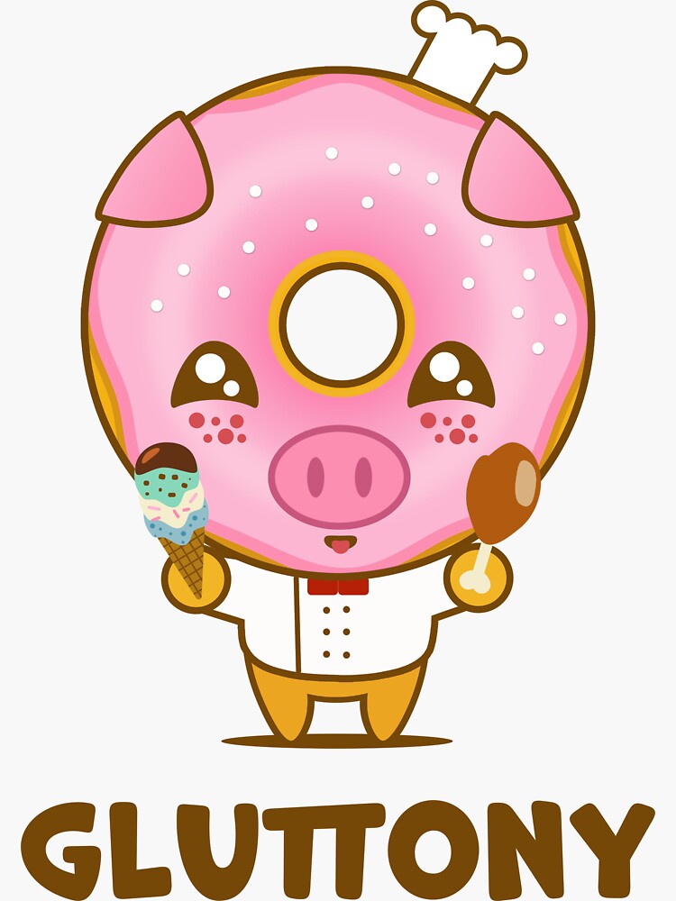 "Delicious Deadly Sin: Gluttony" Sticker for Sale by amberlaine | Redbubble