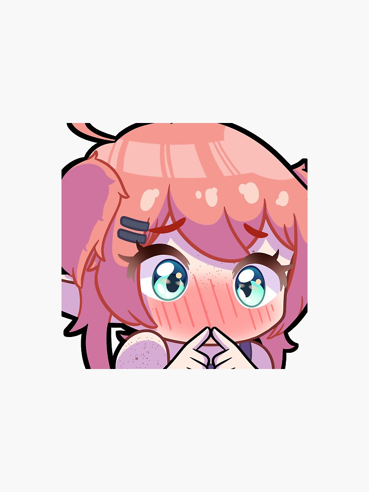 "Shy Emote" Sticker for Sale by MueshyMallow | Redbubble