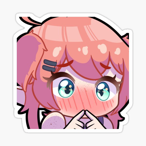 "Shy Emote" Sticker for Sale by MueshyMallow | Redbubble