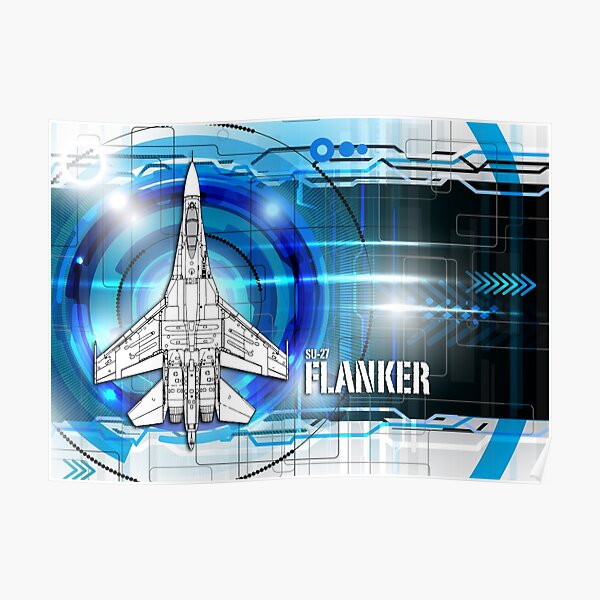 "SU-27 Flanker Blueprint" Poster by aviationart | Redbubble
