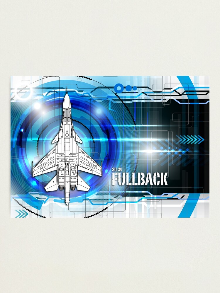 "SU-34 Fullback Blueprint" Photographic Print by aviationart | Redbubble