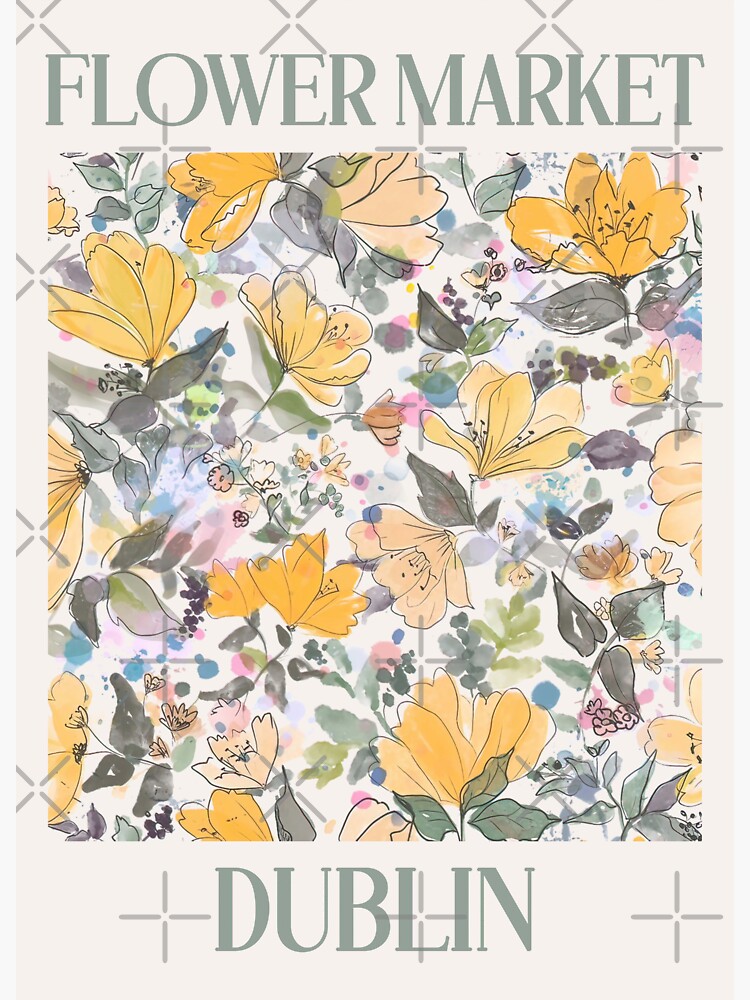 "Dublin Aesthetic Flower Market Poster" Sticker for Sale by ...