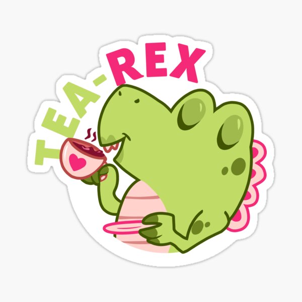"TEA-REX" Sticker for Sale by TenguArts | Redbubble