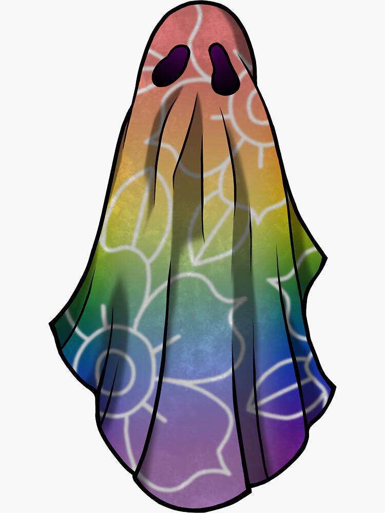 "Gay Pride Flowery Ghost" Sticker for Sale by saltuurn | Redbubble