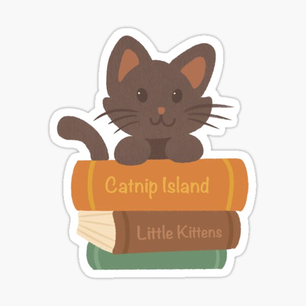 "Black Cat Reading Books" Sticker for Sale by MGSketches | Redbubble