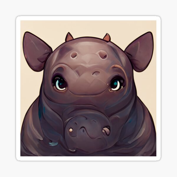 "hippo" Sticker for Sale by inkdream | Redbubble