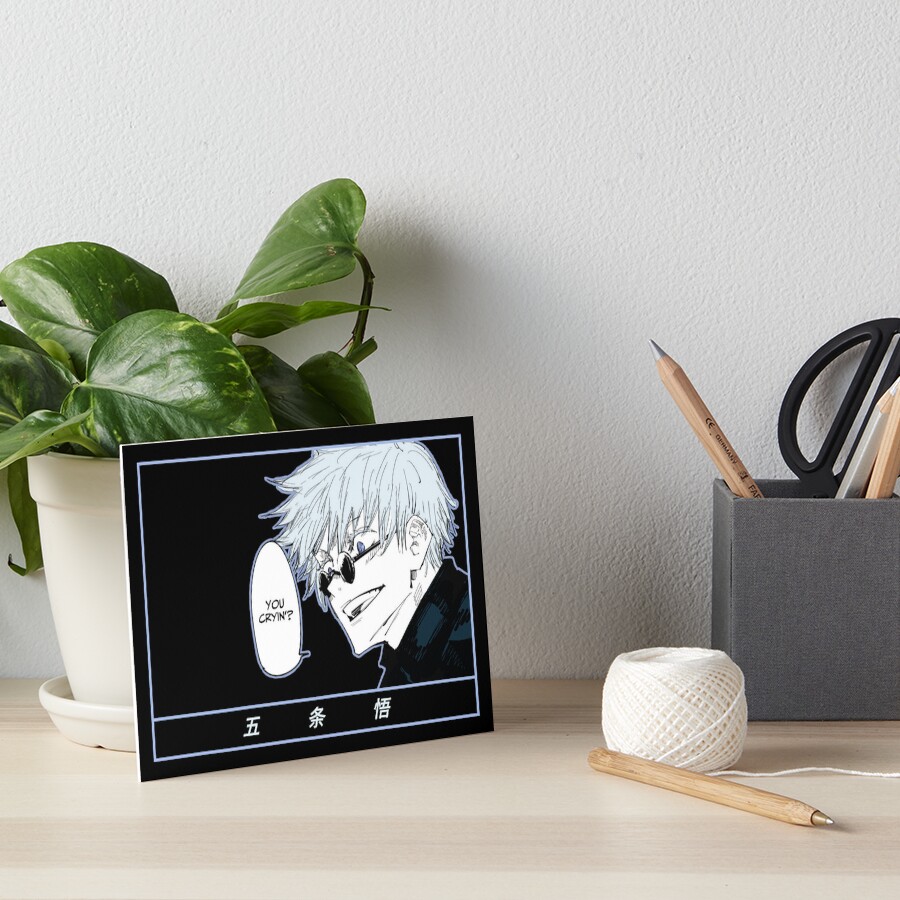 "Jujutsu Kaisen Satoru Gojo: You Cryin'?" Art Board Print for Sale by ...