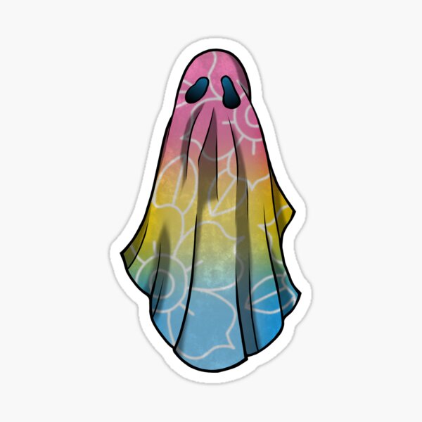 "Pansexual Pride Flowery Ghost" Sticker for Sale by saltuurn | Redbubble