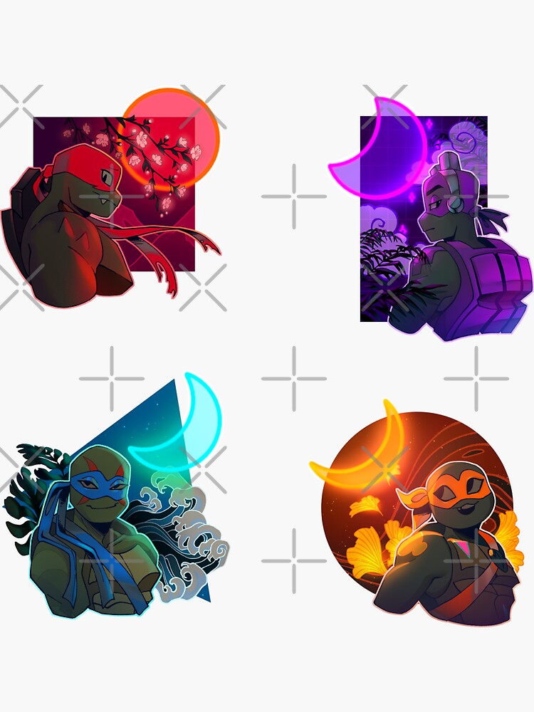 "Rise of the Teenage Mutant Ninja Turtles Vaporwave Sticker Set ...