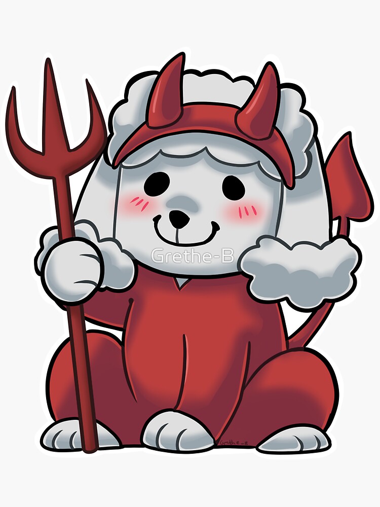 "Halloween - evil demon dog" Sticker for Sale by Grethe-B | Redbubble