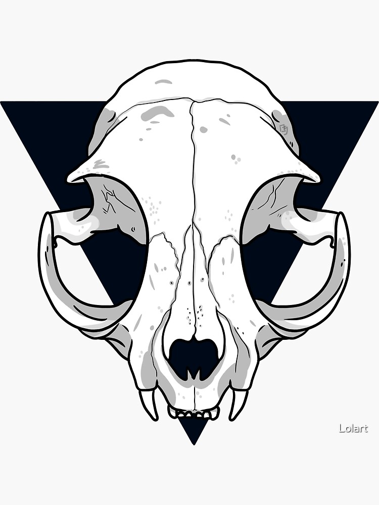 "CAT SKULL " Sticker for Sale by Lolart | Redbubble