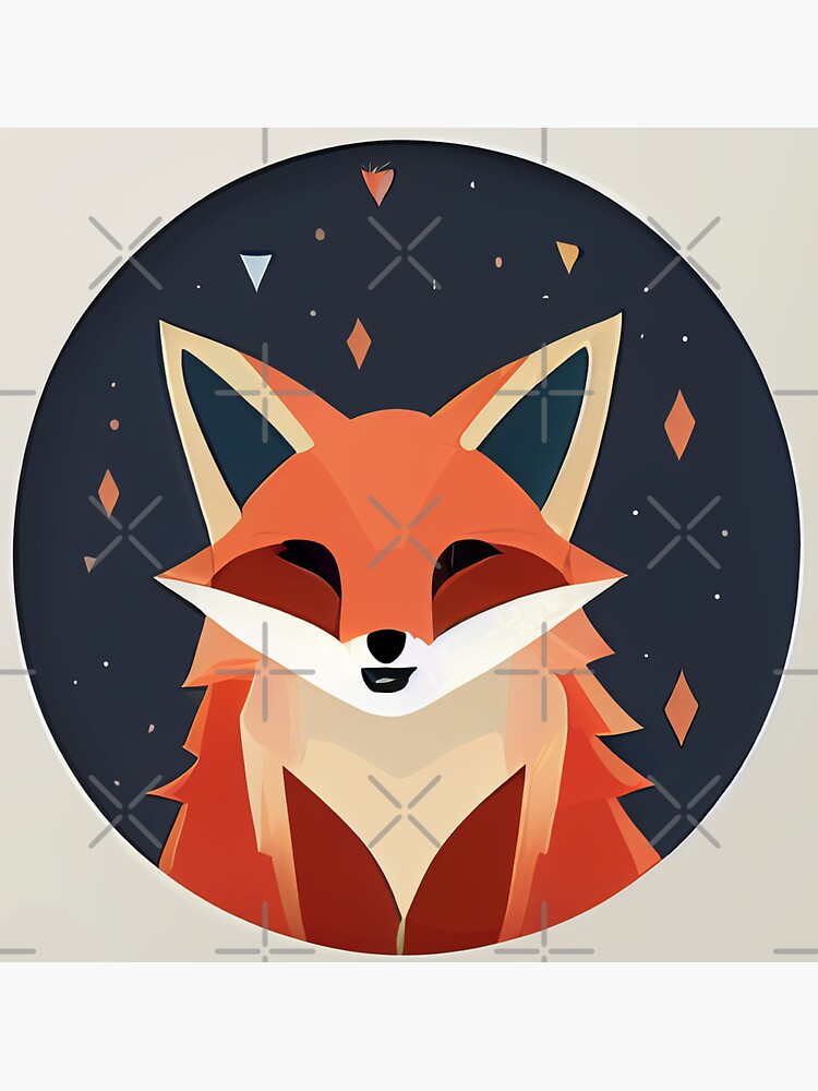 "Happy Fox Vector" Sticker for Sale by aiartbysig | Redbubble