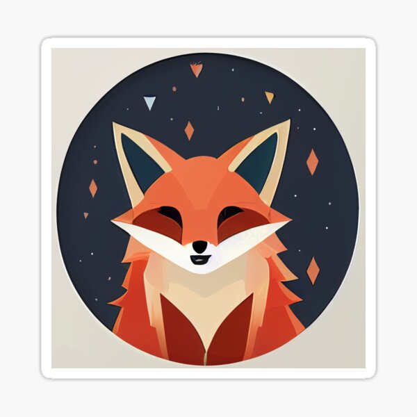 "Happy Fox Vector" Sticker for Sale by aiartbysig | Redbubble