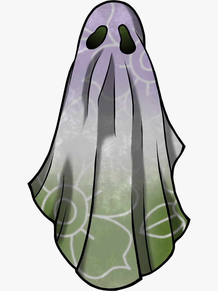 "Genderqueer Pride Flowery Ghost" Sticker for Sale by saltuurn | Redbubble