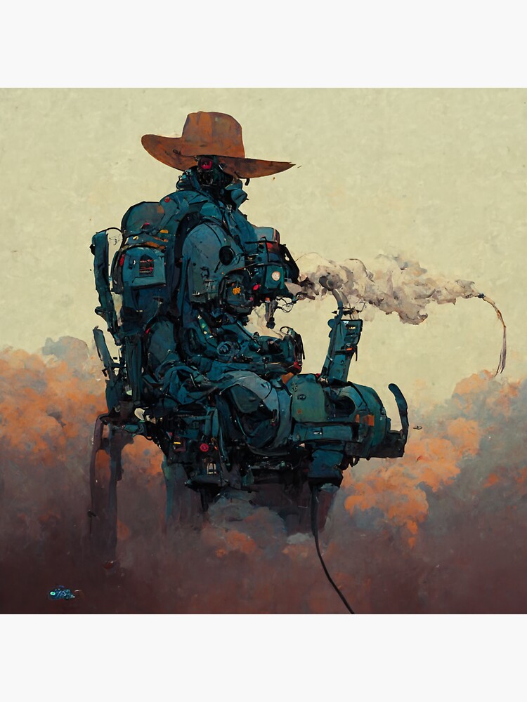 "Android Cowboy Alpha" Sticker for Sale by evolvedrevolver | Redbubble