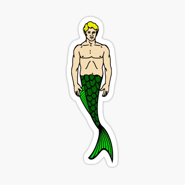 "halloween blonde merman funny mermaid" Sticker for Sale by gossiprag ...
