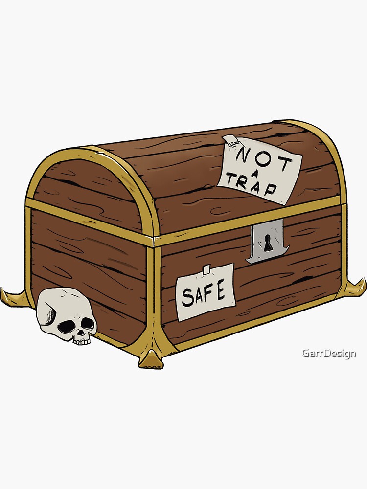 "Definitely a treasure chest" Sticker for Sale by GarrDesign | Redbubble